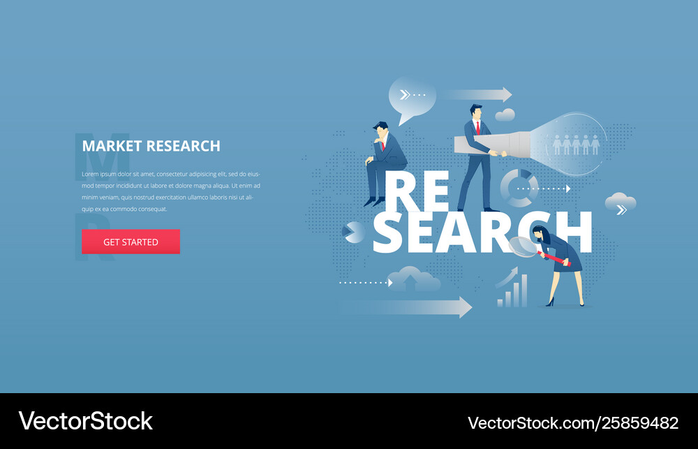 Market research hero banner Royalty Free Vector Image