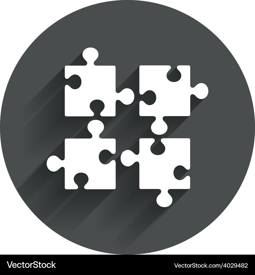 Puzzles pieces sign icon strategy symbol Vector Image