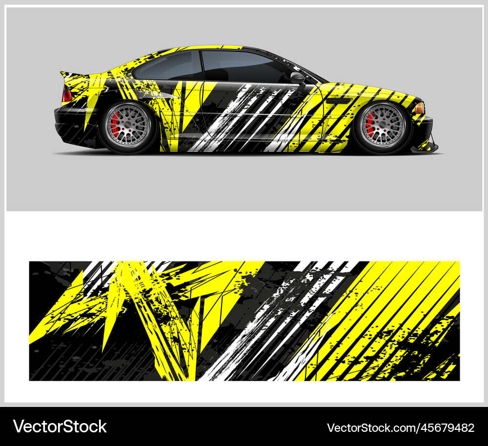 Racing car decal wrap design for livery wrap Vector Image
