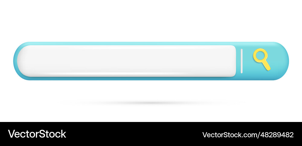 Realistic 3d blue and white search bar magnifying Vector Image
