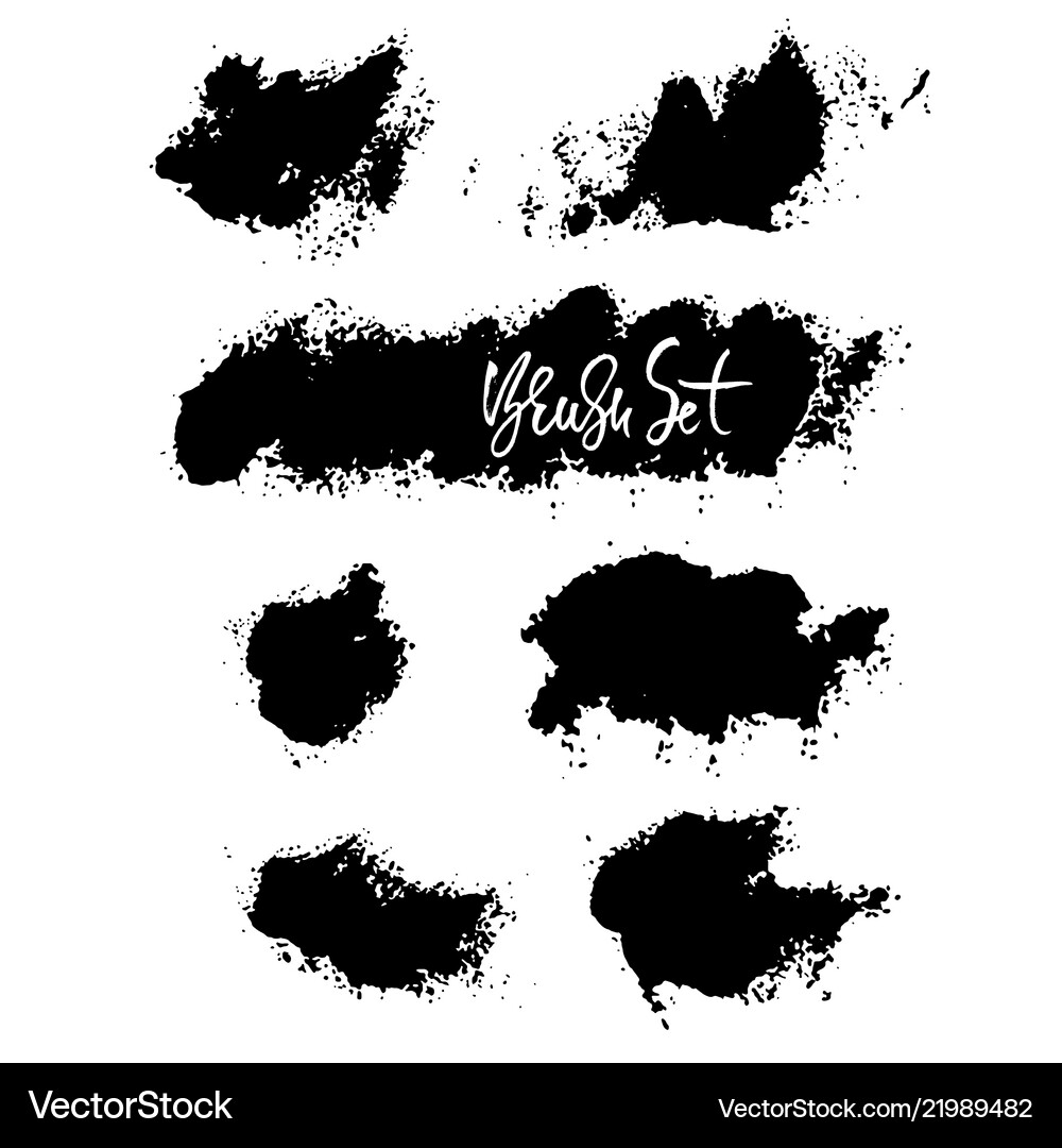 Set of splash stains texture banners black Vector Image