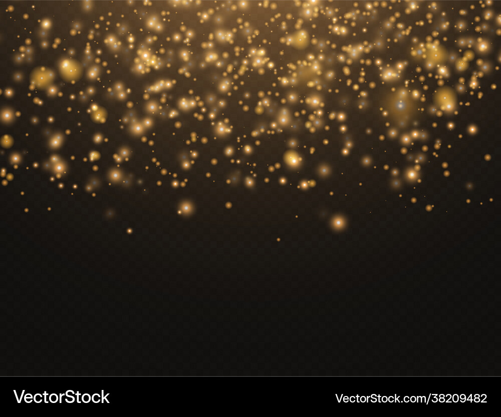 Yellow dust sparks star christmas light effect Vector Image