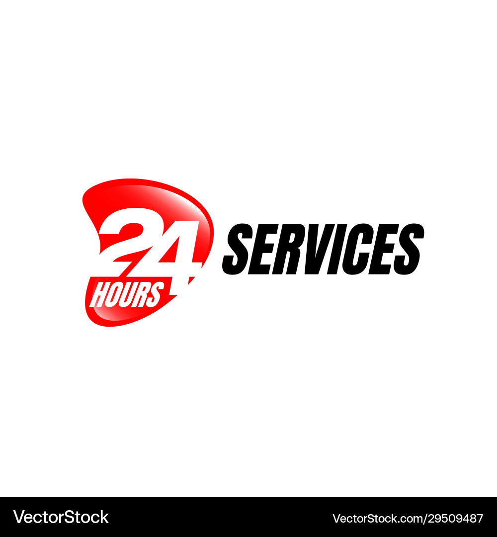 24 hour service logo icon stand247 sign Royalty Free Vector