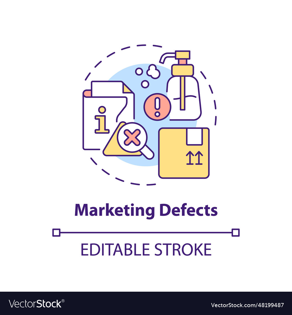2d customizable marketing defects line icon Vector Image