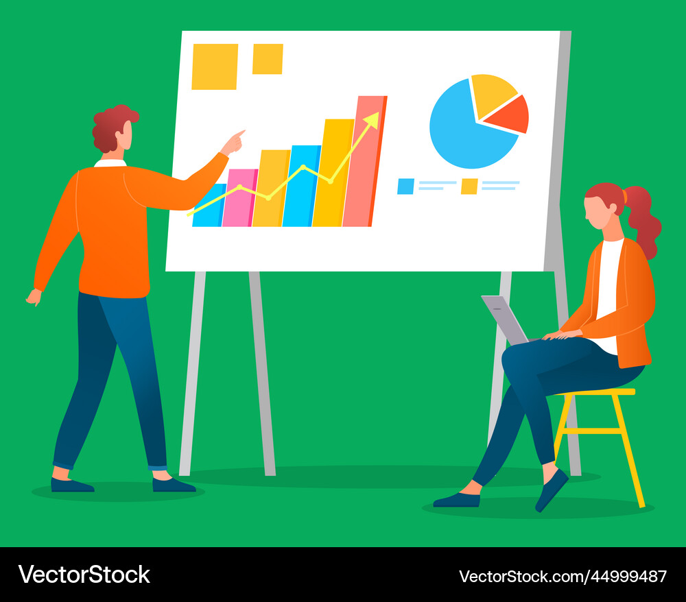 Business statistics and rising graph icon Vector Image