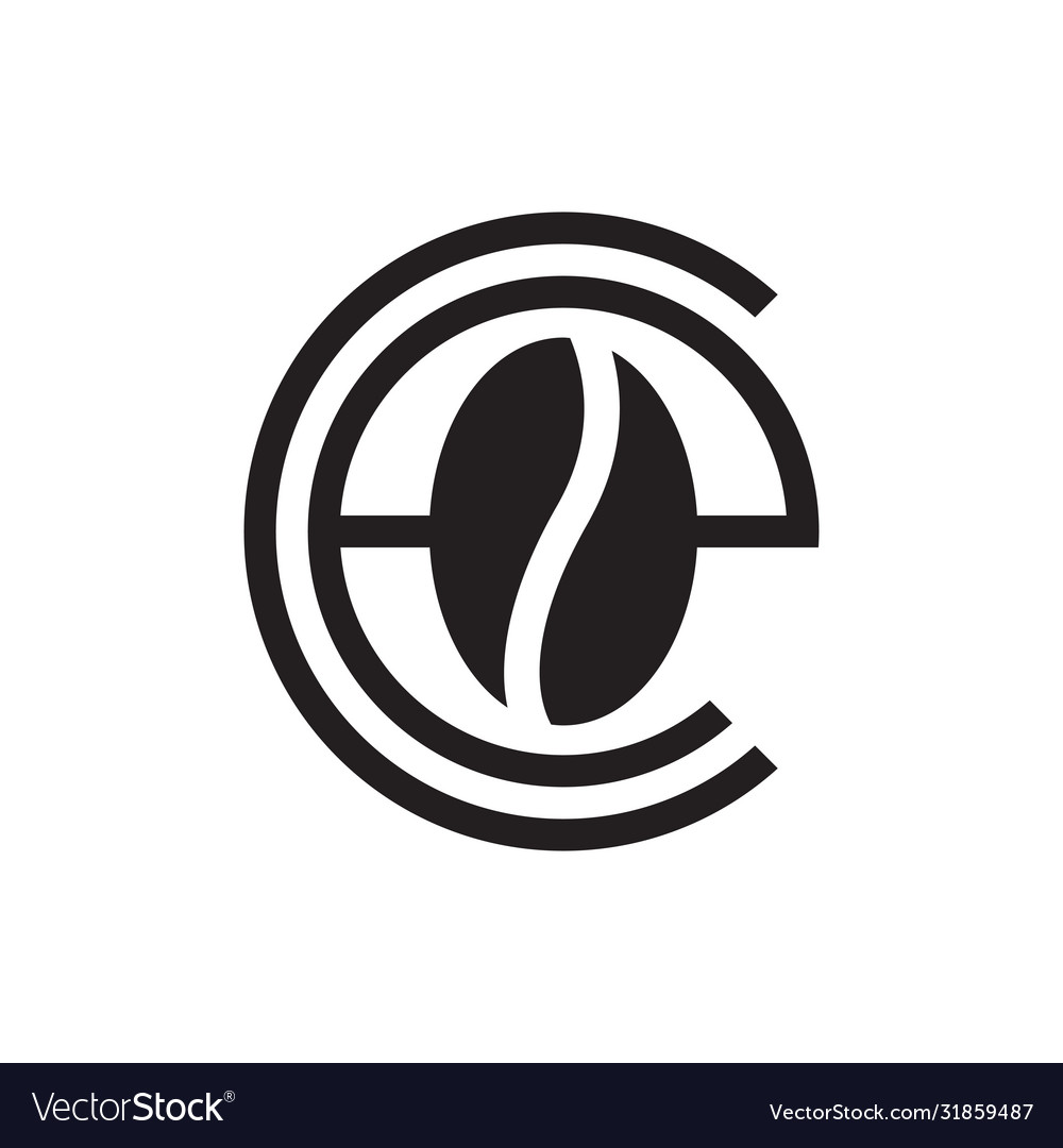 C e e e coffee bean letter logo design Royalty Free Vector