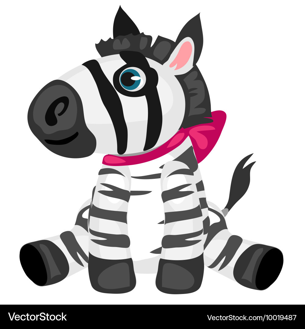 Cartoon Zebra toy isolated animals Royalty Free Vector Image