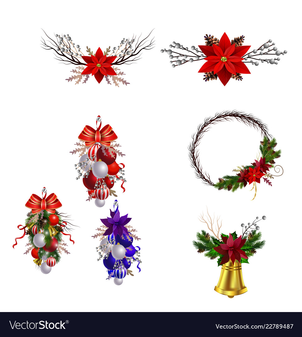 Christmas decoration set Royalty Free Vector Image