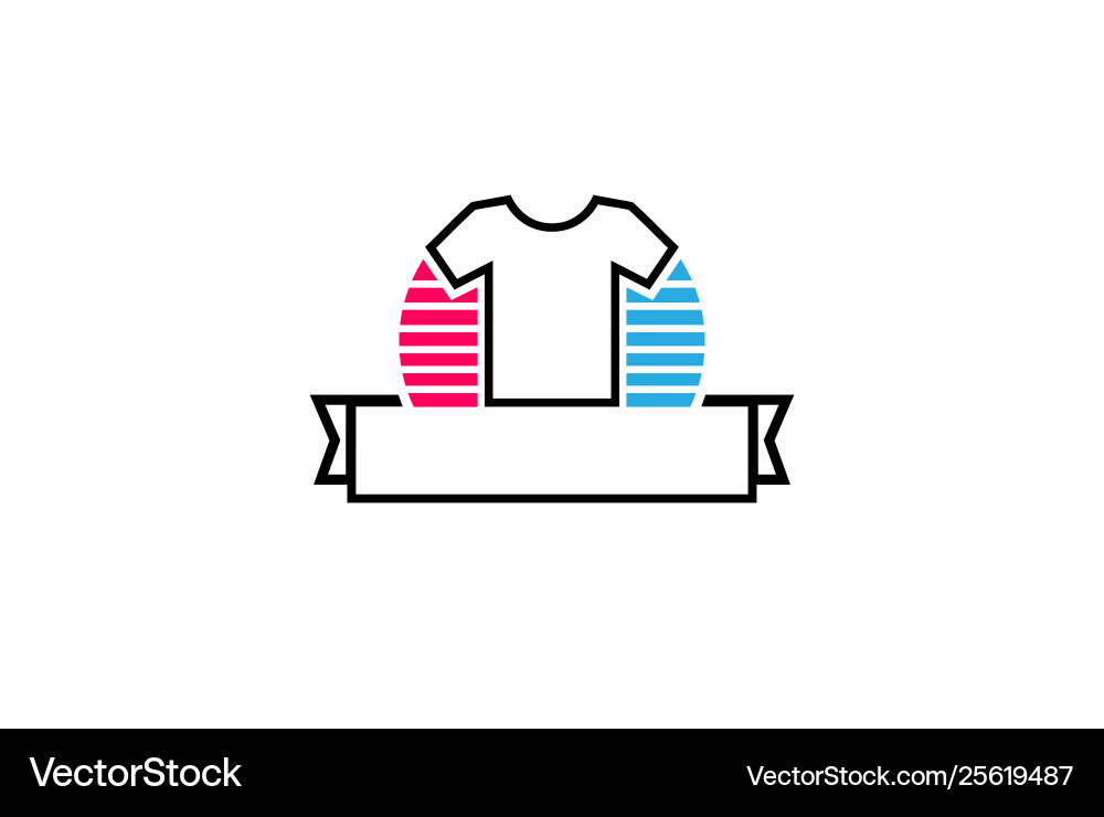 Creative colorful shirt silk screen logo design Vector Image