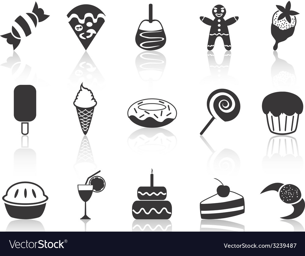 Dessert icons set Royalty Free Vector Image - VectorStock