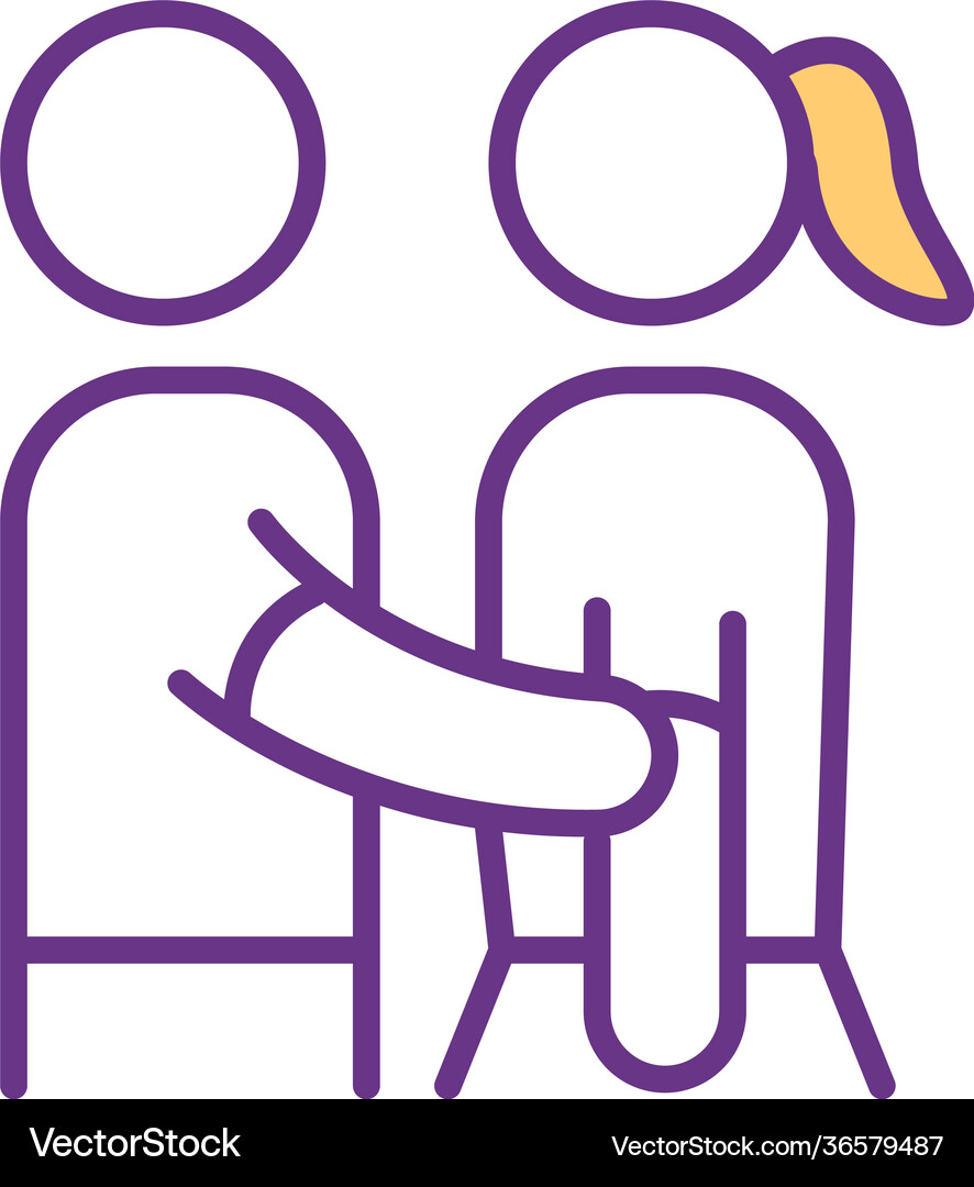 Emotional support rgb color icon Royalty Free Vector Image
