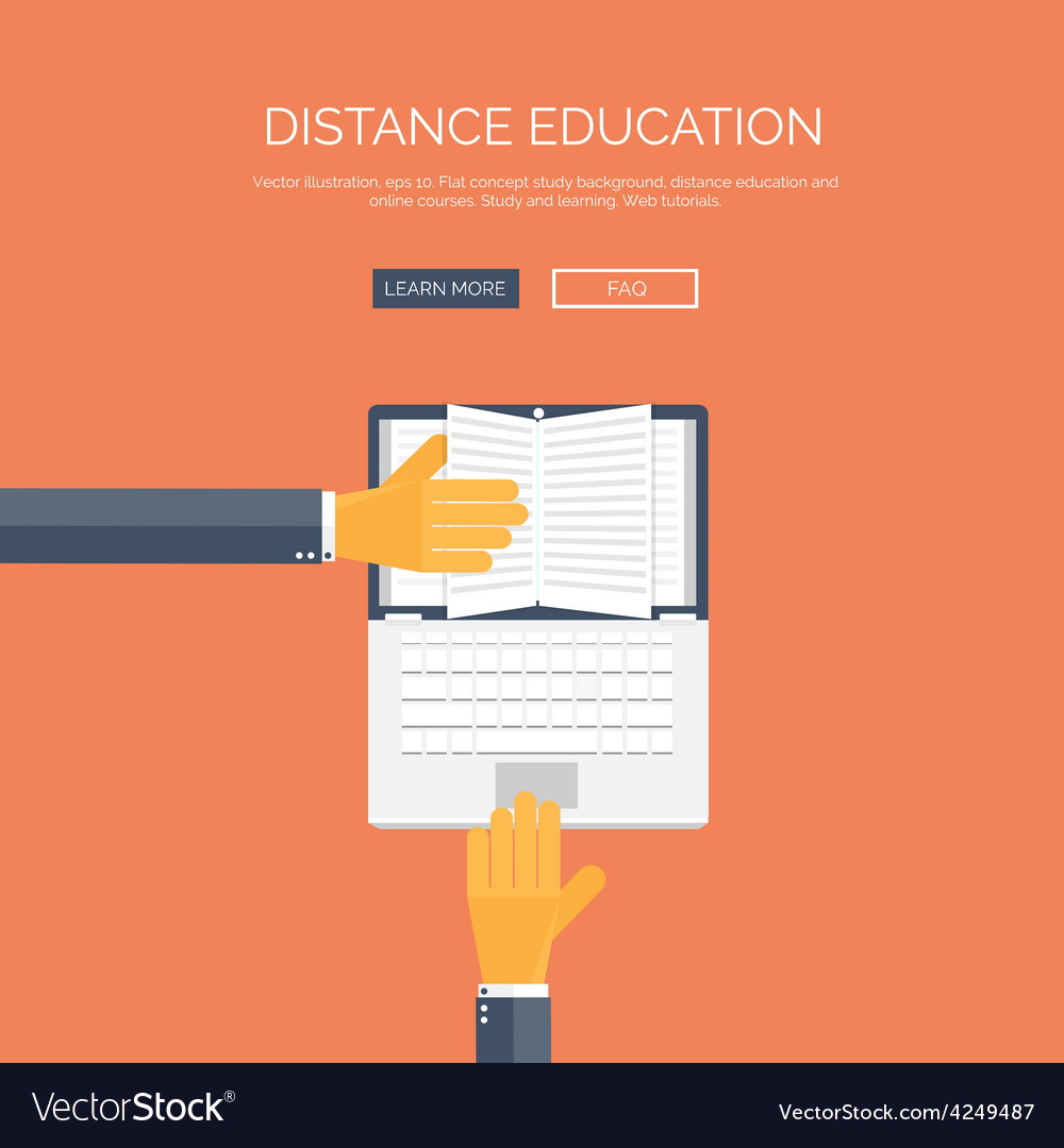 Flat study backgrounds set Royalty Free Vector Image
