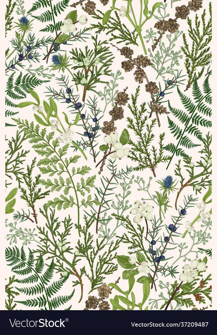 Forest seamless pattern Royalty Free Vector Image