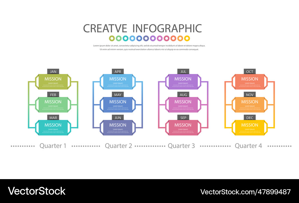 Infographic template for business 12 months Vector Image