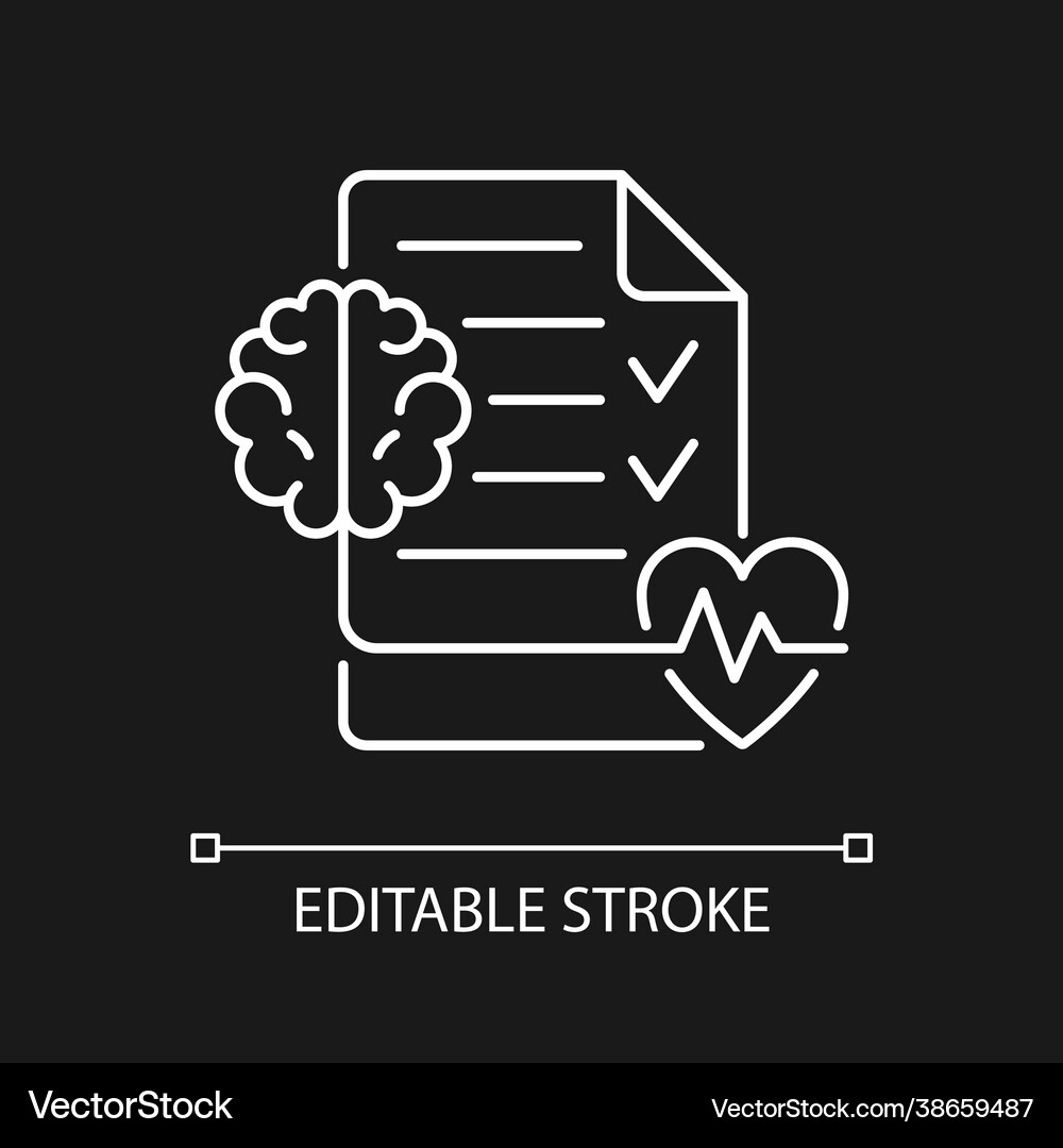 Mental health awareness white linear icon Vector Image
