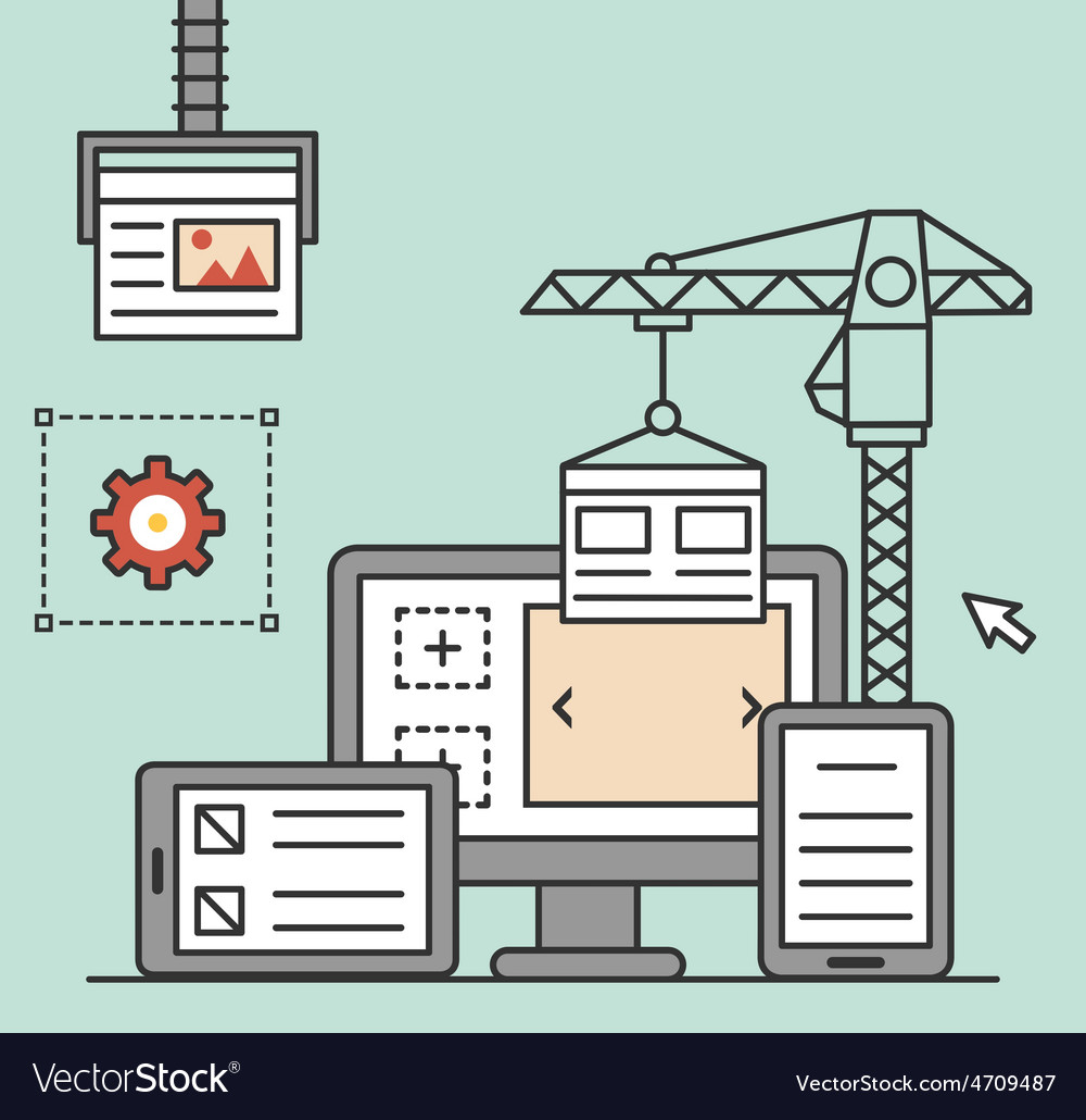 Process creating site process coding and Vector Image