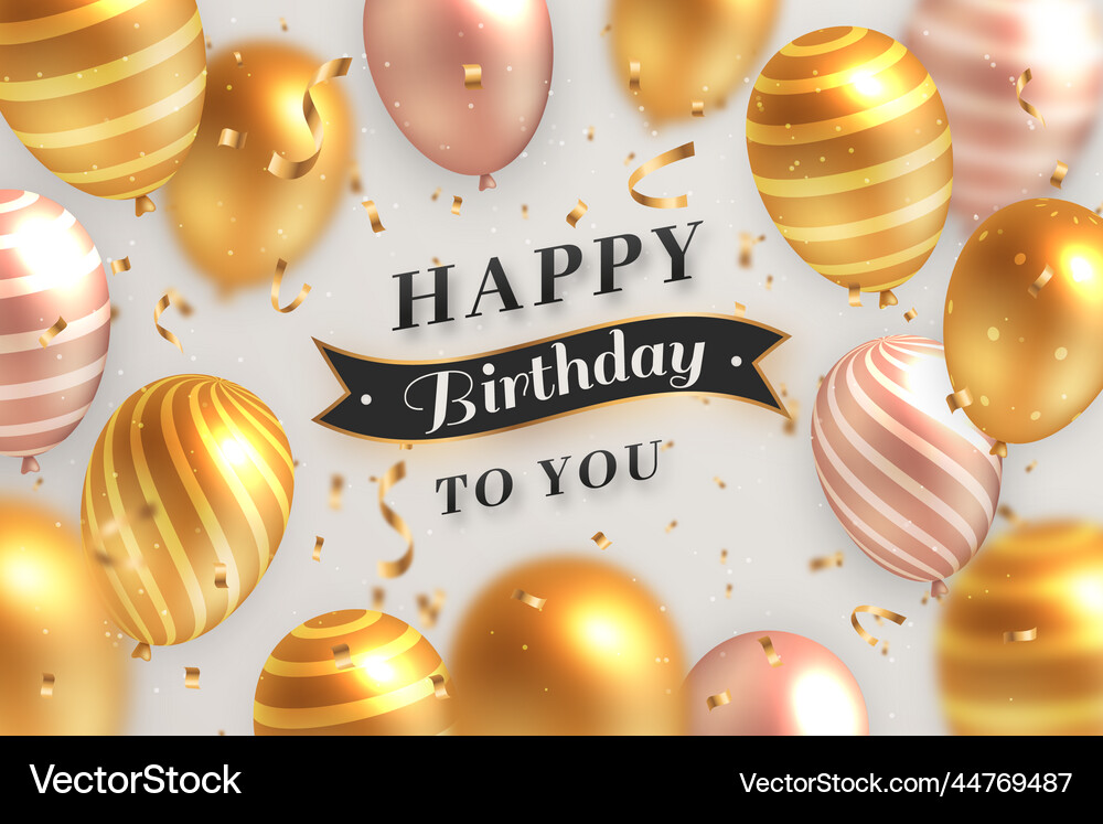 Realistic birthday background with balloons design