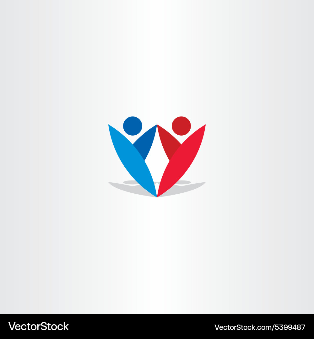 Red blue people letter y logotype Royalty Free Vector Image