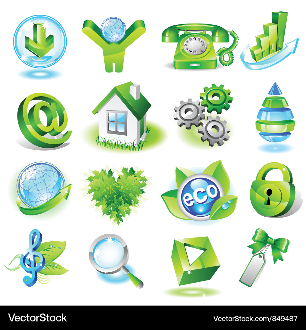 Set of eco icons Royalty Free Vector Image - VectorStock