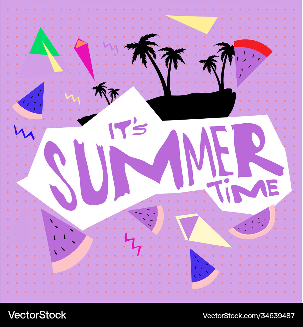 Summer time banner design with white abstract Vector Image
