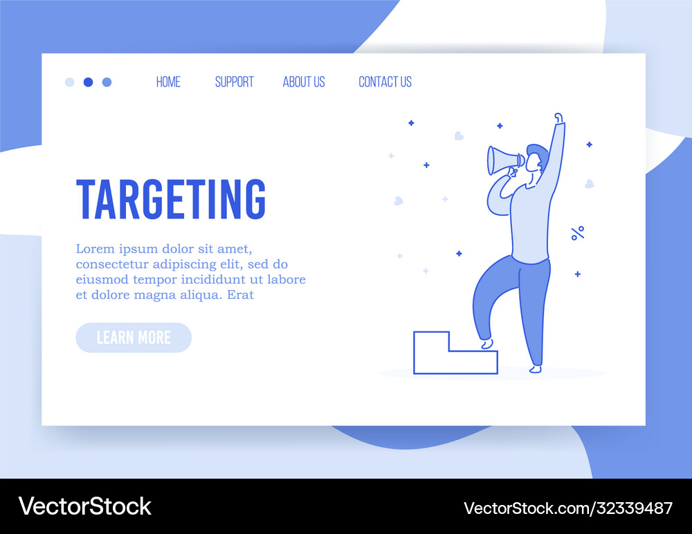 Targeting strategy advertising business online Vector Image