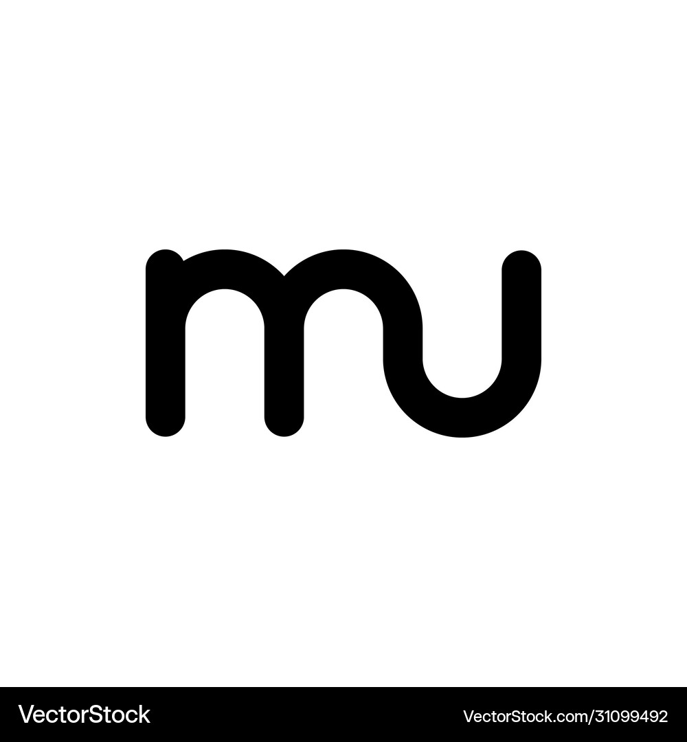 Black and white letter mu initial logo icon Vector Image