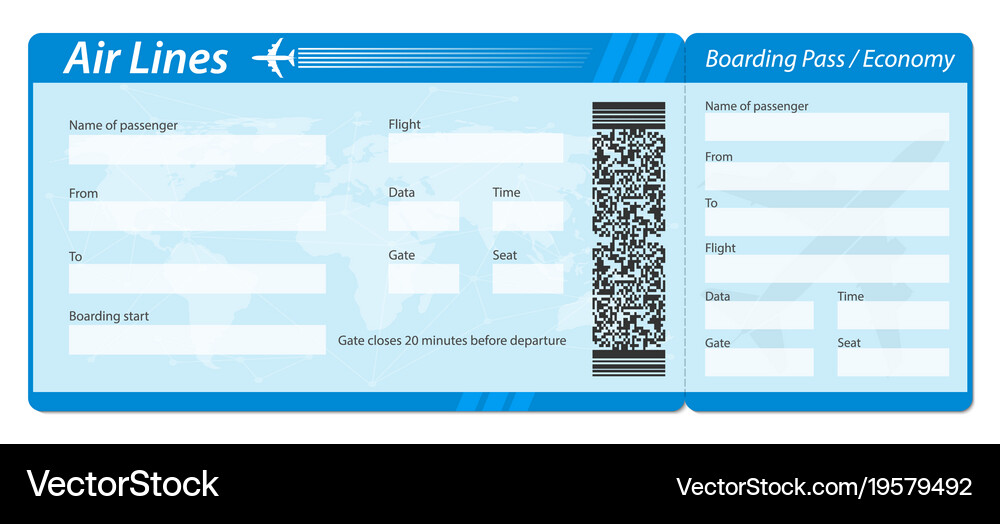 Creative of airline boarding Royalty Free Vector Image