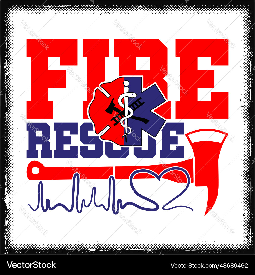 Firefighter ems fire rescue emt paramedic white Vector Image