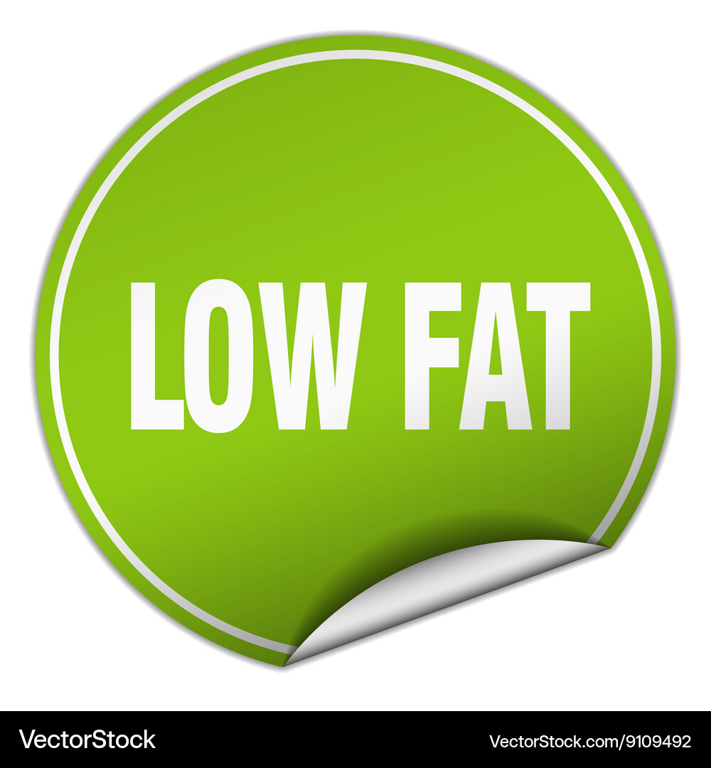 Low fat round green sticker isolated on white Vector Image
