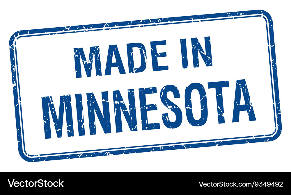 Made in minnesota blue square isolated stamp Vector Image