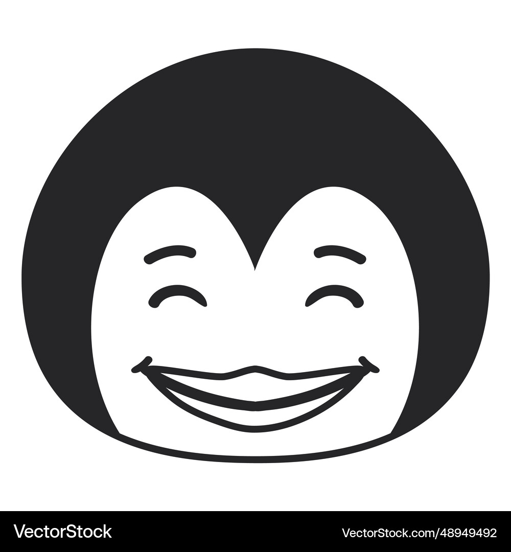 Penguin joyful head muzzle stroke Royalty Free Vector Image