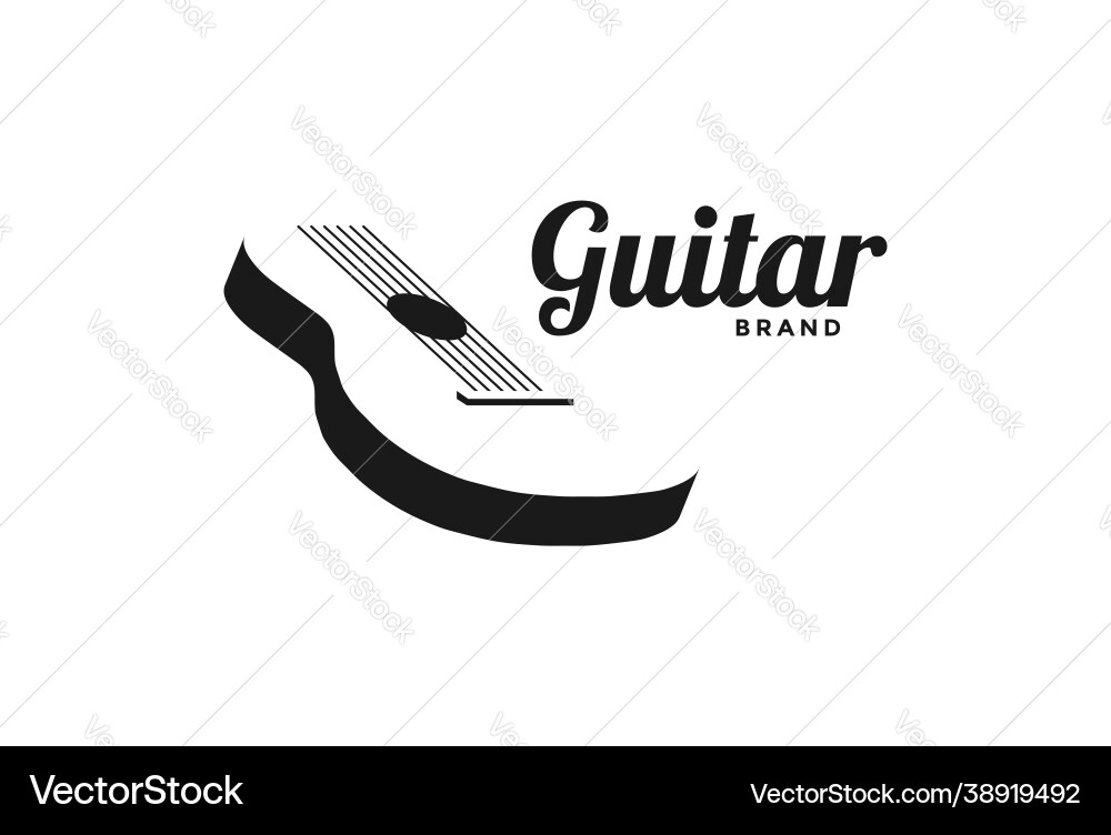 Retro simple acoustic guitar string for music Vector Image