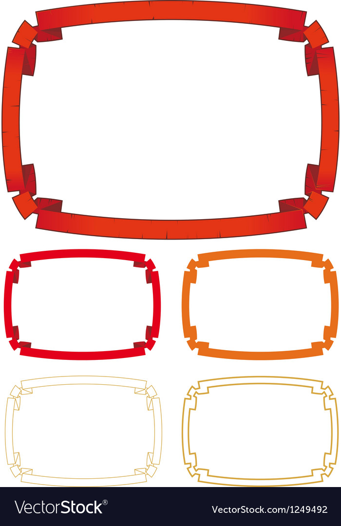 Ribbon which forms a closed square frame Vector Image