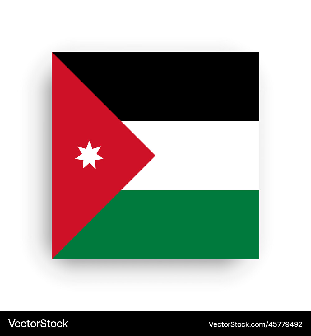 Square flag of jordan Royalty Free Vector Image