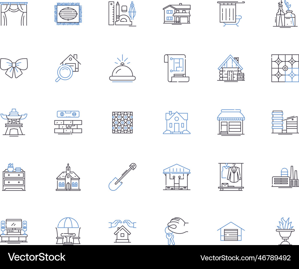 Urban planning line icons collection density Vector Image