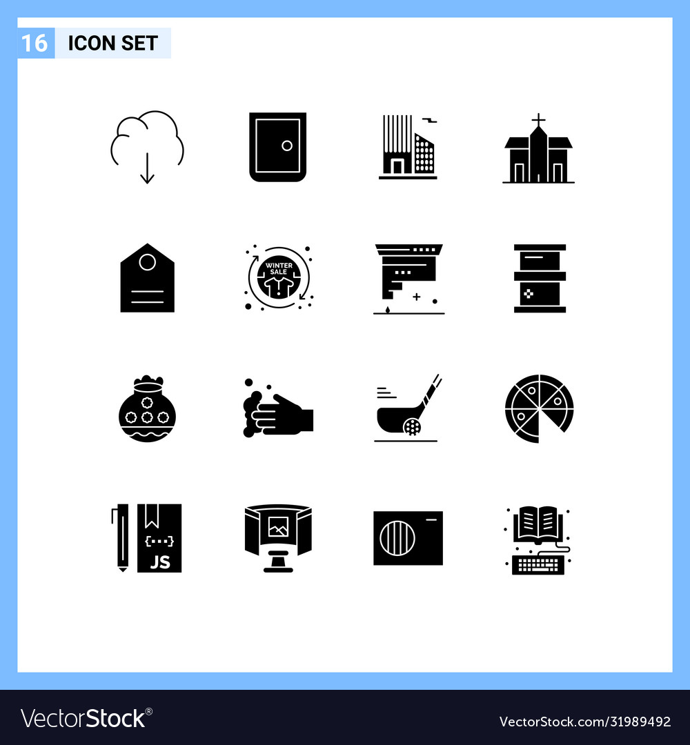 User Interface Pack 16 Basic Solid Glyphs Vector Image