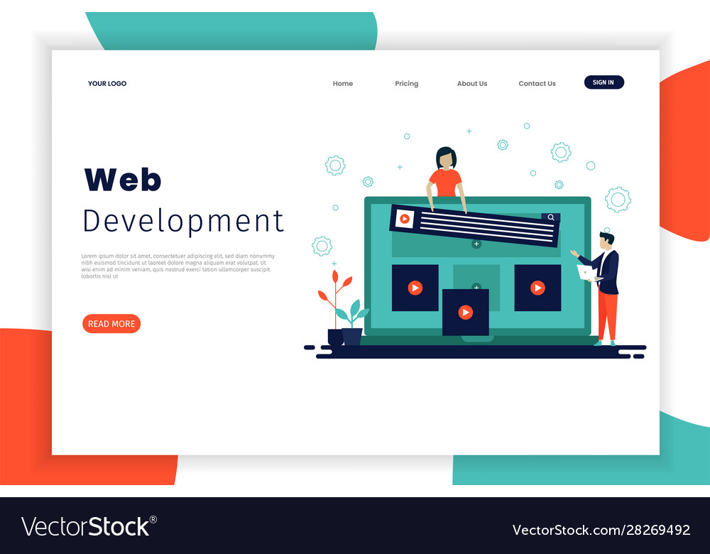 Website development landing page templates Vector Image