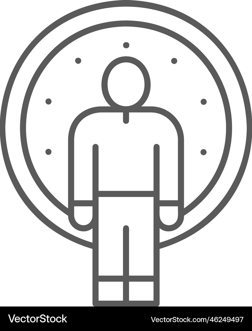 Clock with man working hours waiting room lineal Vector Image