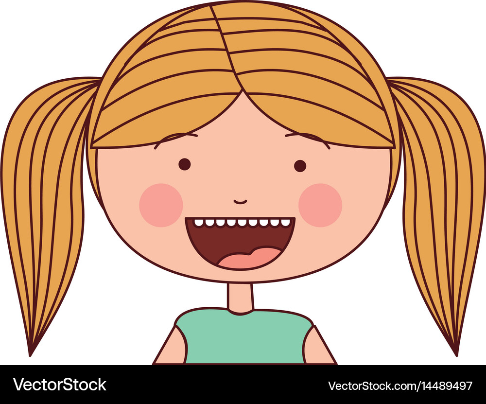 Color silhouette smile expression cartoon half Vector Image