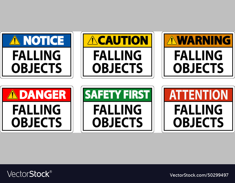 Danger sign falling objects Royalty Free Vector Image Danger sign falling objects Royalty Free Vector Image