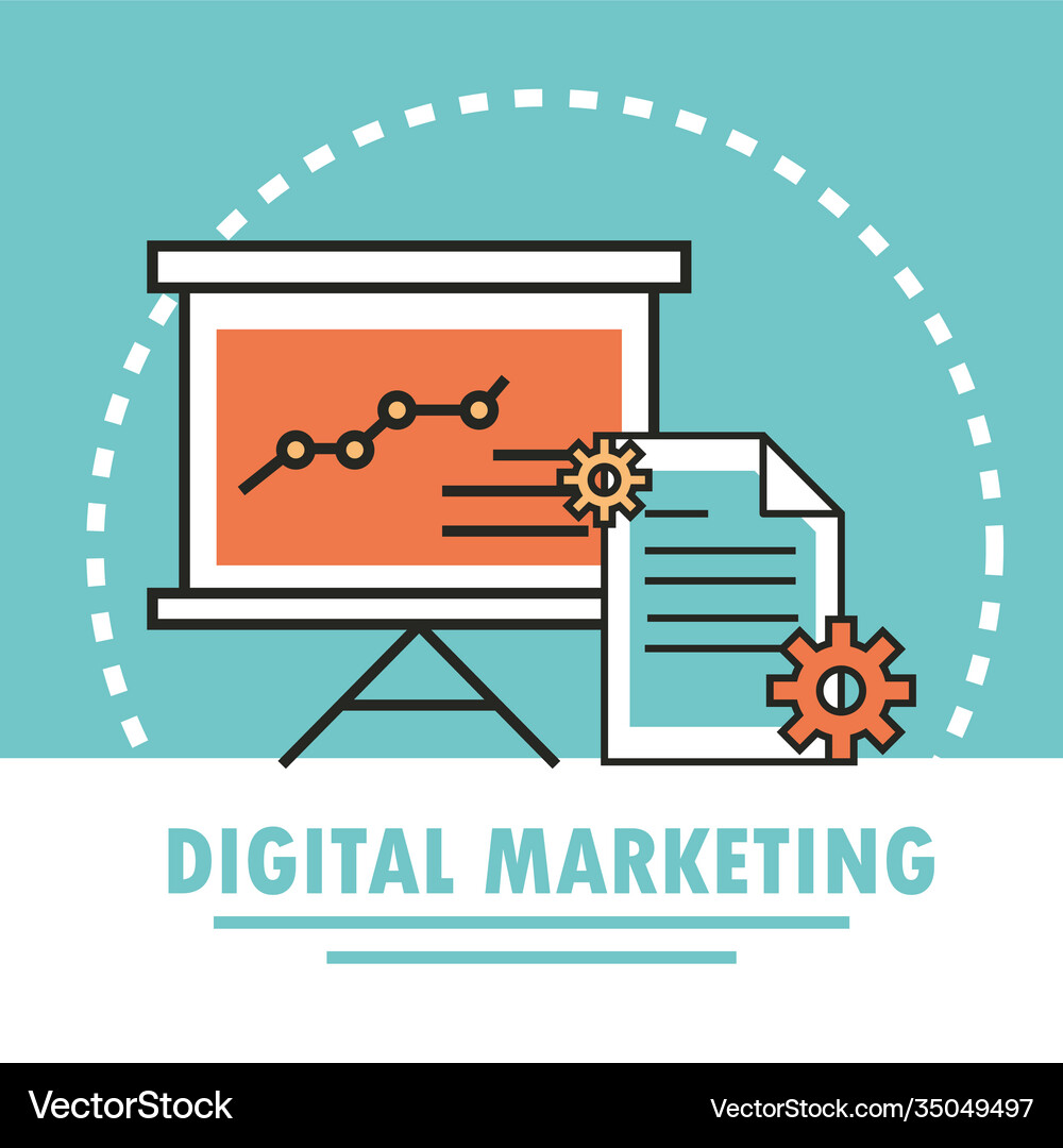 Digital marketing presentation business chart Vector Image