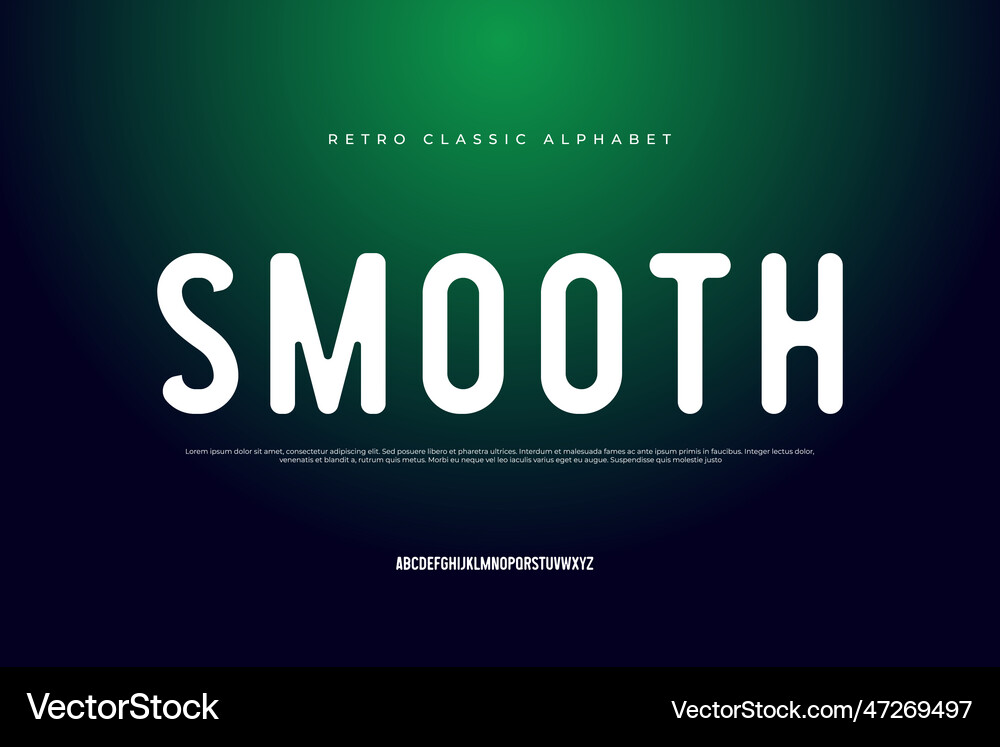 Elegant rounded alphabet letter font typography Vector Image