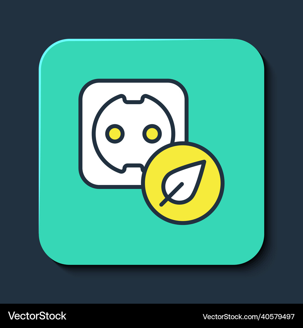 Filled outline electrical outlet icon isolated Vector Image