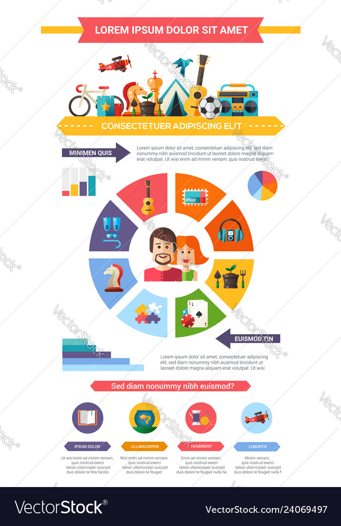 Hobby - modern colorful flat design style template