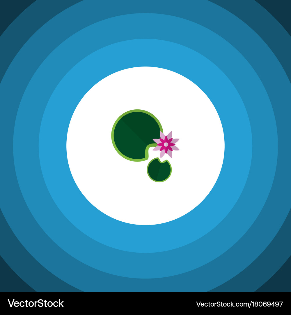 Isolated water lily flat icon lotus Royalty Free Vector