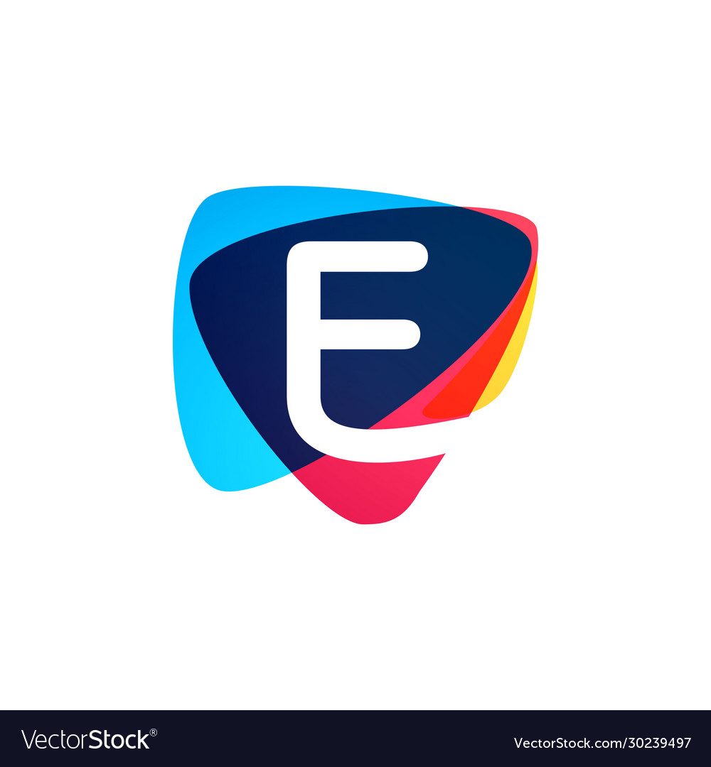Letter e logo in dynamic triangle intersection Vector Image
