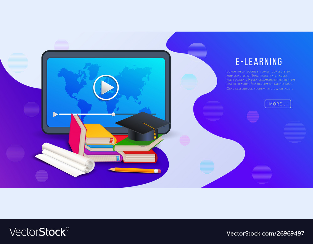 Online courses e-learning platform banner Vector Image