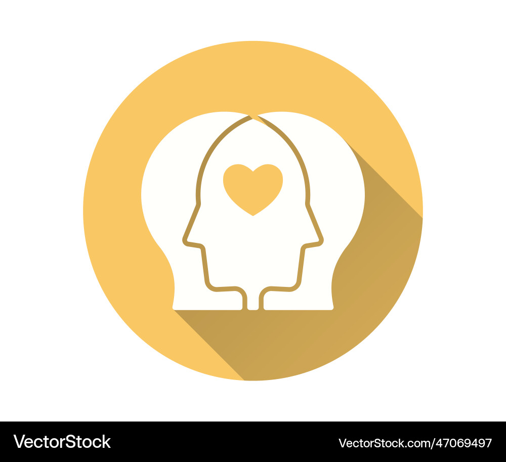 Psychotherapy icon with long shadow for graphic Vector Image
