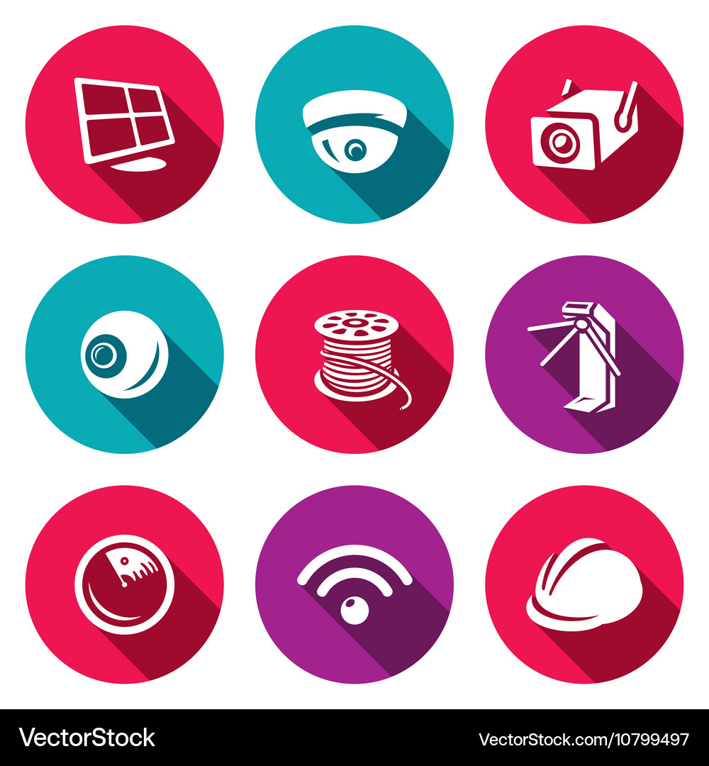 Set of security installation icons Royalty Free Vector Image