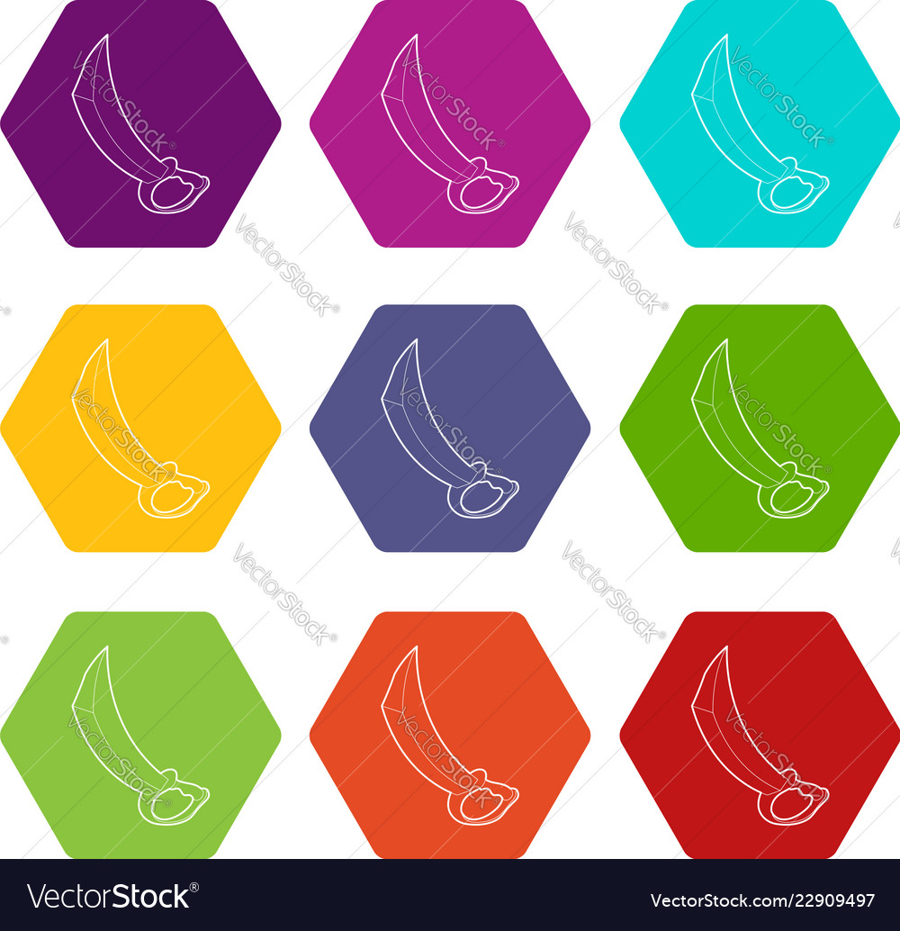 Sword icons set 9 Royalty Free Vector Image - VectorStock